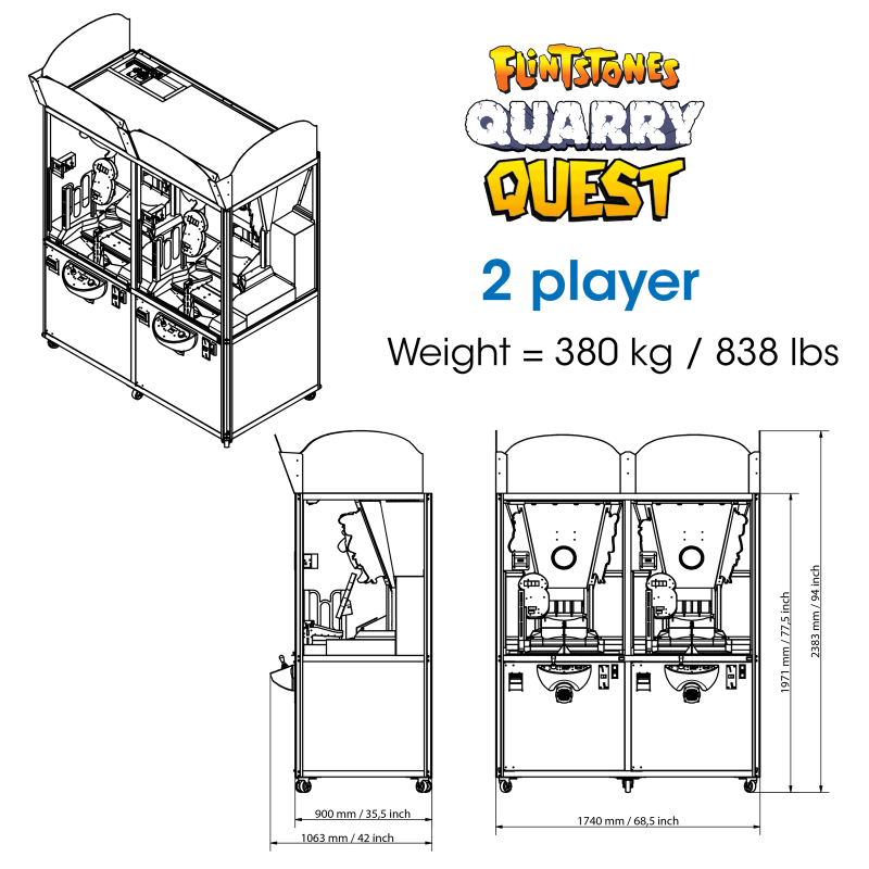 Flintstones Quarry Quest 2 Player Pusher
