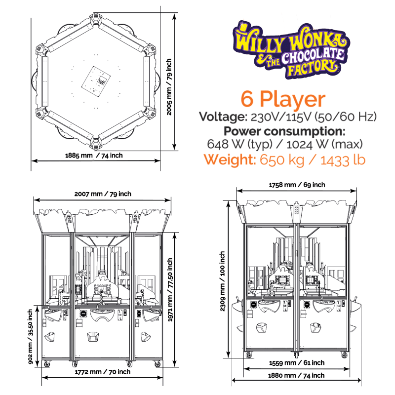 Willy Wonka 6 Player Pusher